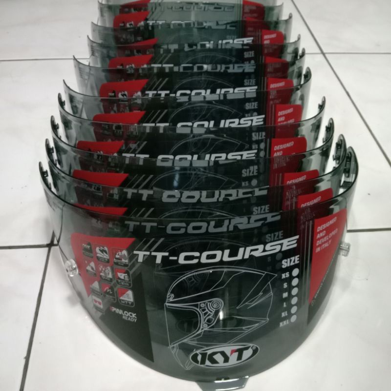 Jual VISOR KACA KYT TT COURSE FLAT light smoke/clear original kyt ...