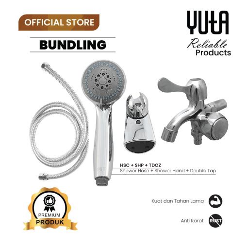 Jual YUTA Bundling Selang Shower HSC 150cm, Kepala Shower SHP & Kran ...