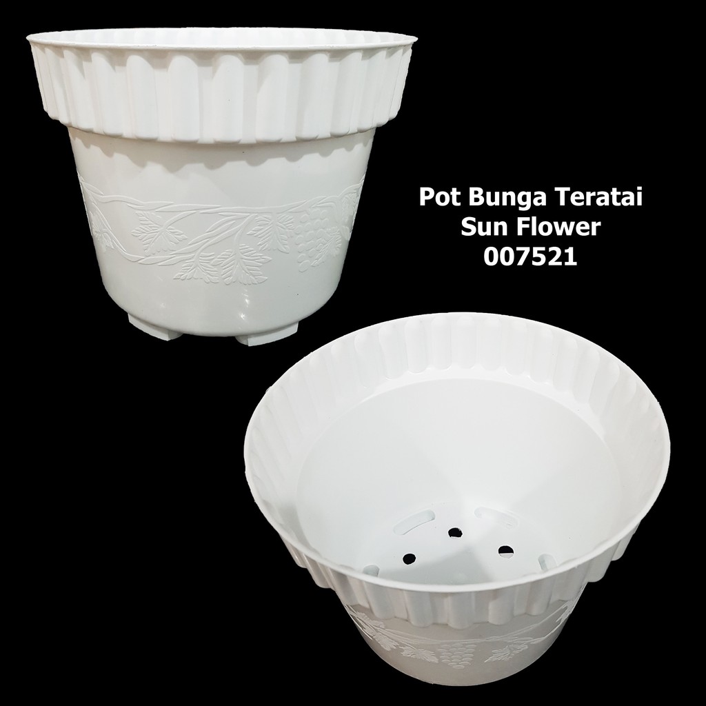 Jual 7521 Pot Teratai SunFlower 25 Putih Pot Bunga Plastik Pot Tanaman ...