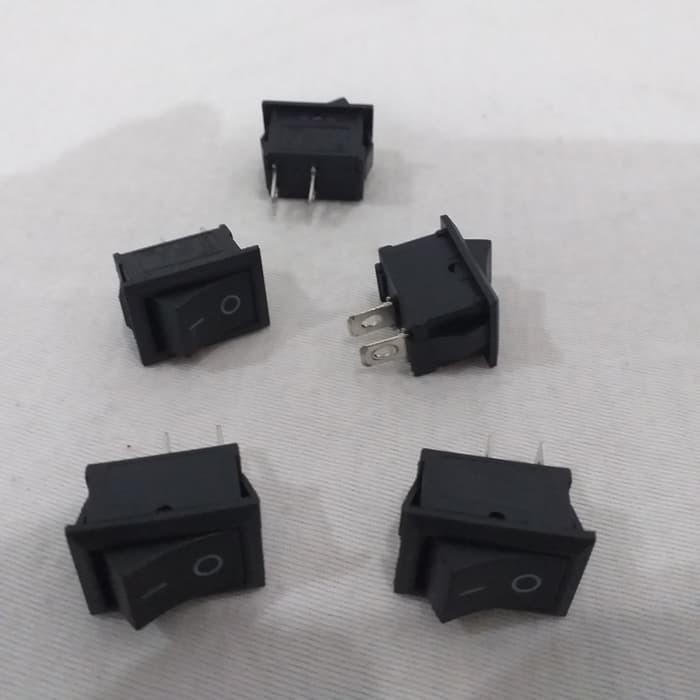 Jual Saklar Dispenser Hitam 2X1.5cm Small/Rocker Switch 2P 10A TOP ...