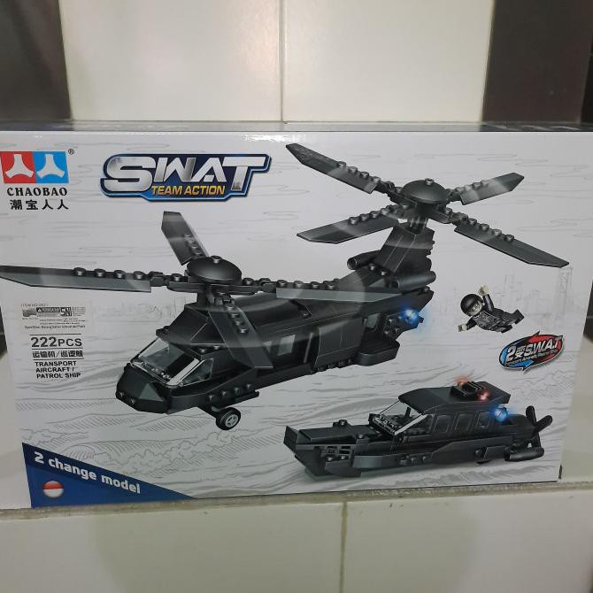Jual MAINAN LEGO BRICK PESAWAT HERCULES SPEED BOAT POLISI SWAT 2 IN 1 ...