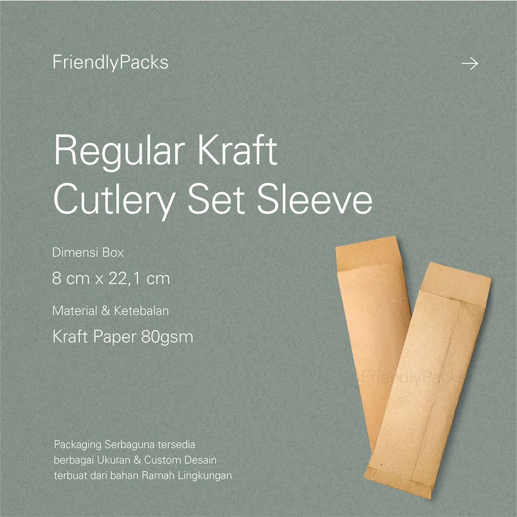 Jual Cutlery Set Sleeve Kraft Envelope / Paper Pack / Kemasan Sendok ...