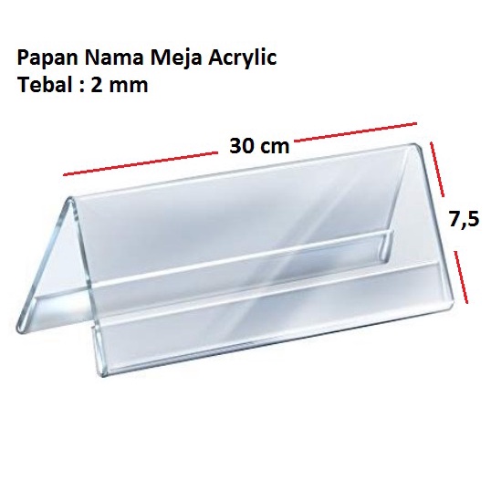 Jual Papan Nama Meja Acrylic / Papan Akrilik Dua Sisi Bening / Acrylic ...