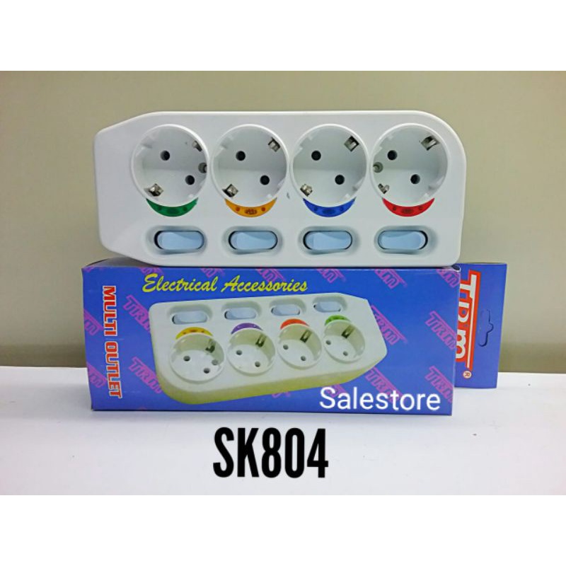 Jual Stop Kontak Arde TRM 3/4 Lubang TANPA KABEL+Saklar ON-OFF Tiap Lubang | Shopee Indonesia