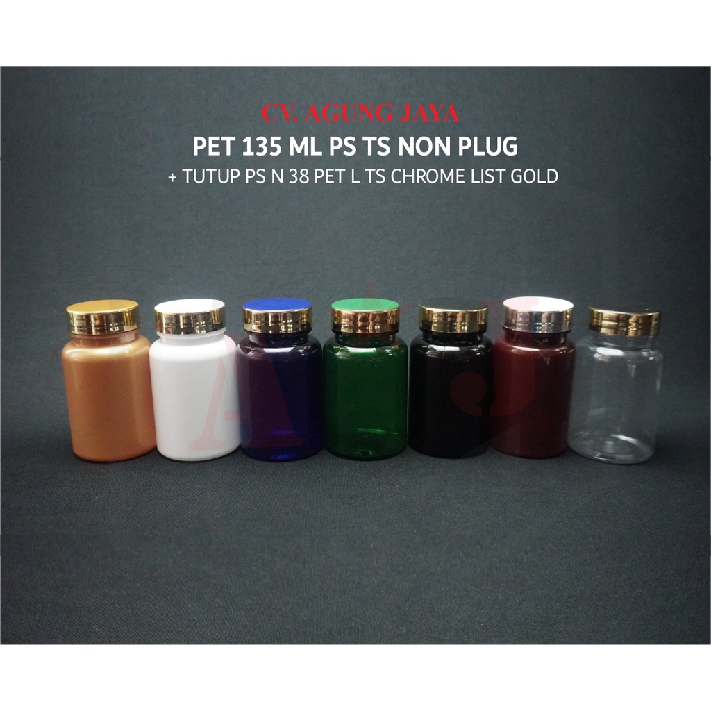 Jual Botol Obat 135 ml Tutup Gold List + Plug Seal | Shopee Indonesia