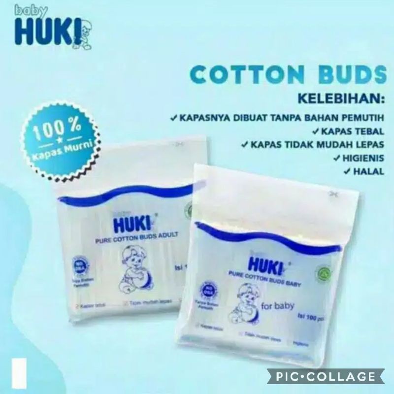 Jual Huki Pure Cotton Buds Adult 100 Pcs | Shopee Indonesia