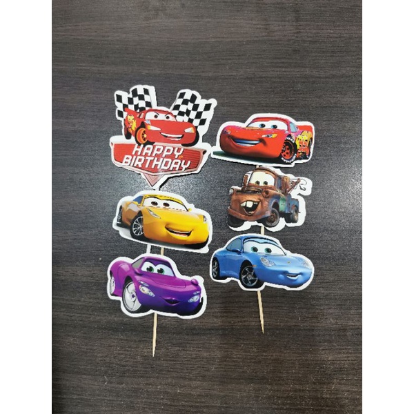 Jual Topper cake / Tpper kue / Tusukan cake Happy Birthday CARS ...