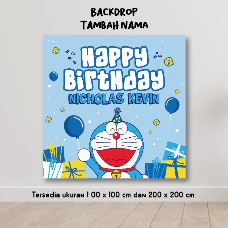 Jual BACKDROP DORAEMON HAPPY BIRTHDAY BANNER ULTAH SPANDUK ULANG TAHUN ...