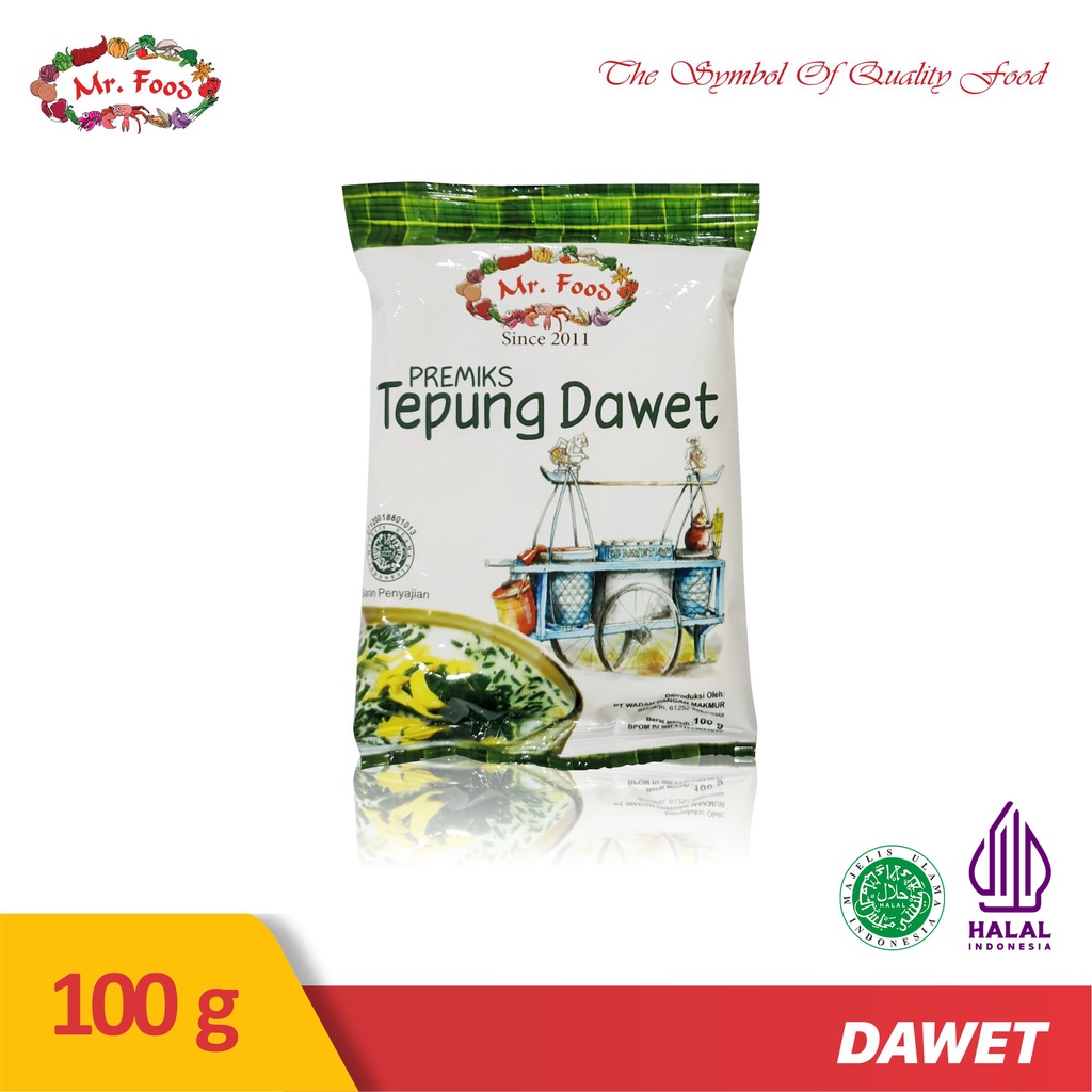 Jual Tepung Dawet Tradisional Pandan Hijau Mr. Food Kemasan 100gr ...
