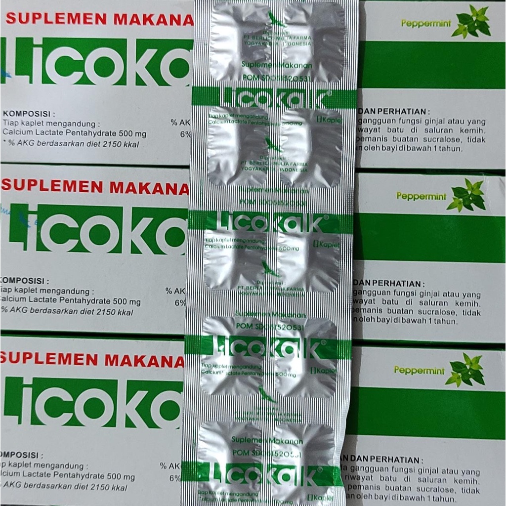 Jual Licokalk 10 Kaplet / Memenuhi Kebutuhan Kalsium / Vitamin Tulang ...
