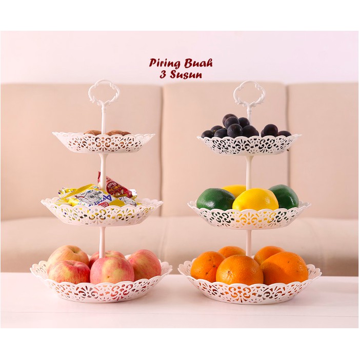 Jual Piring Buah PLASTIK 3 Susun (Bisa utk tempat buah, kue, permen ...