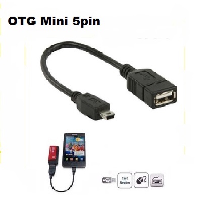 Jual Kabel OTG Mini USB 5 Pin / OTG 5 pin Mini Kabel USB On The GO ...