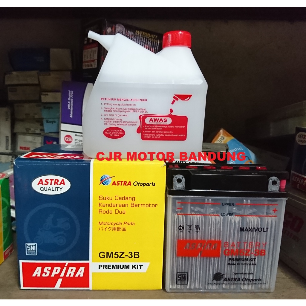 Jual Aki basah ASPIRA GM5Z 5Ah motor supra fit mio smile cw jupiter z smash | Shopee Indonesia