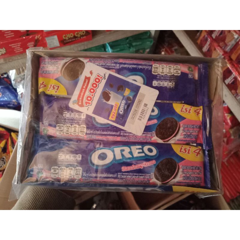 Jual Oreo Wafer Strawberry Creme 1 Bks 4 Keping × 12 Pcs | Shopee Indonesia
