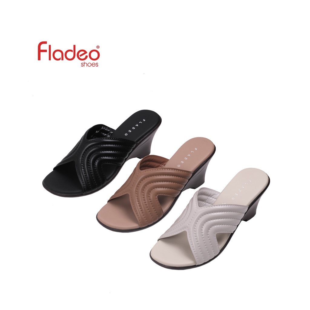 Jual Fladeo D22/LDH388-1TP/Sandal Wedges Slide Wanita [ Wedges Slipper ...