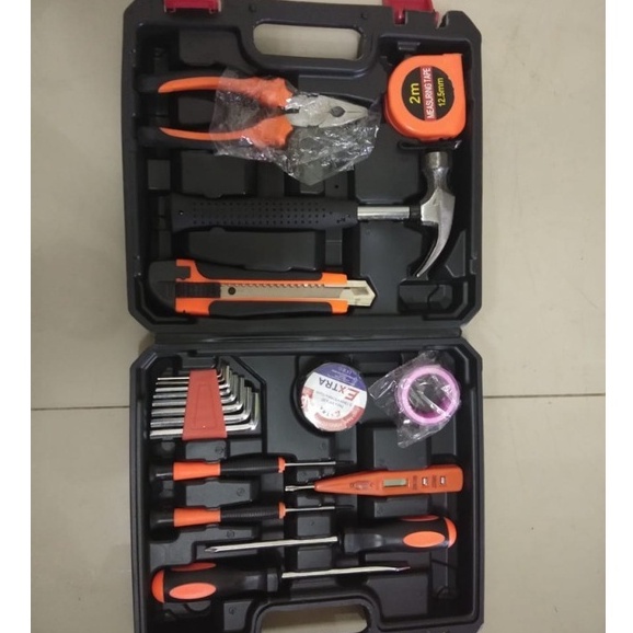 Jual TOOL SET BOX HITAM DOZIRO ISI 12PCS/ TOOL KIT SET 12 PCS / TOOLKIT ...