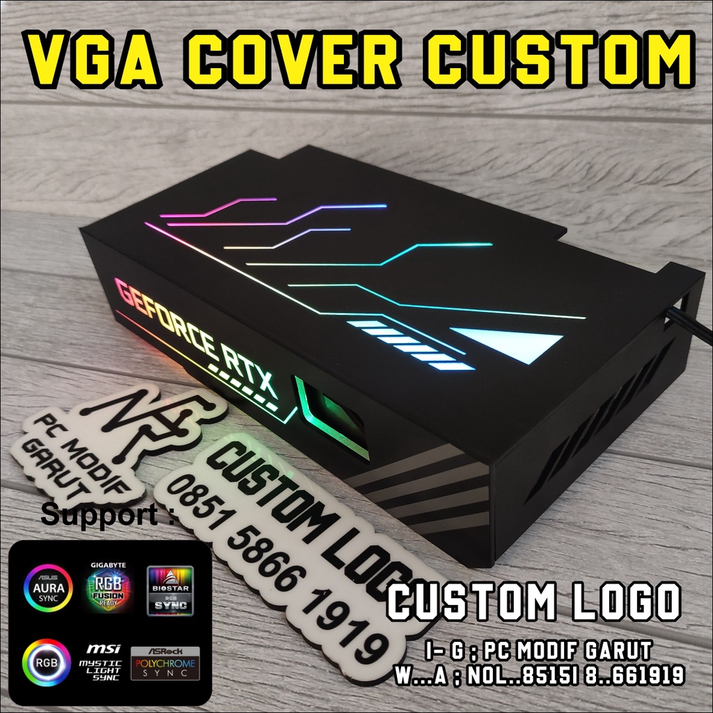Jual VGA BACKPLATE atas dan samping cover led rgb LOGO custom | Shopee ...