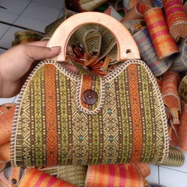 Jual Tas songket handle kayu batok | Shopee Indonesia