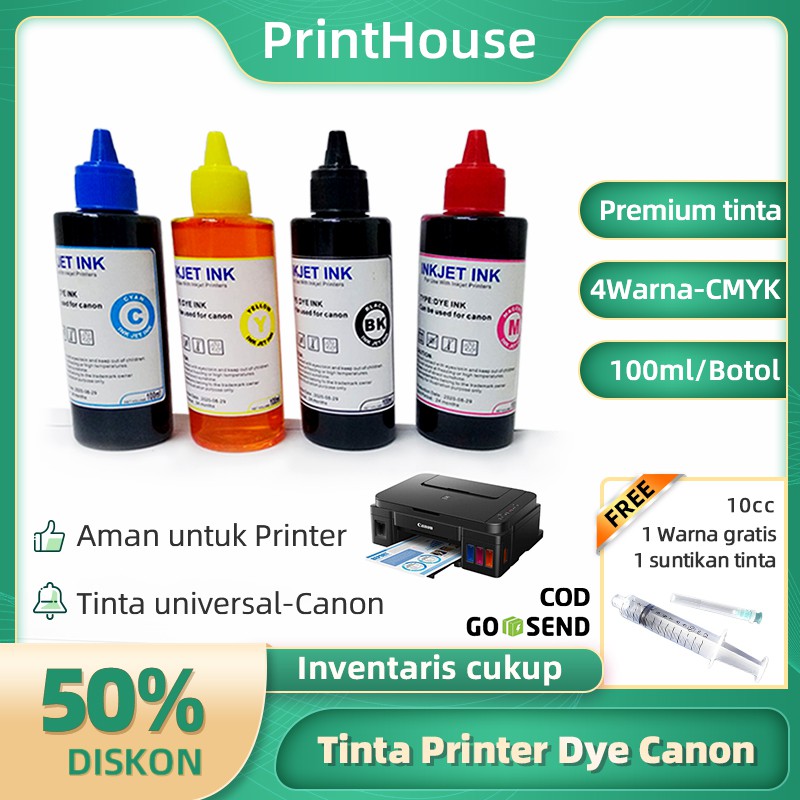 Jual Tinta Universal Printer Canon 100ml Ink Dye Base Refill Printer ...