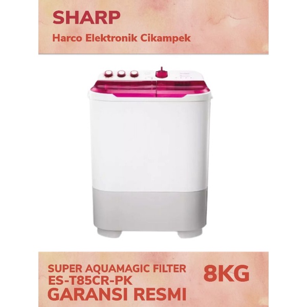 Jual SHARP Mesin Cuci Twin Tub 8Kg ES-T85CR-PK PENGIRIMAN SELURUH ...