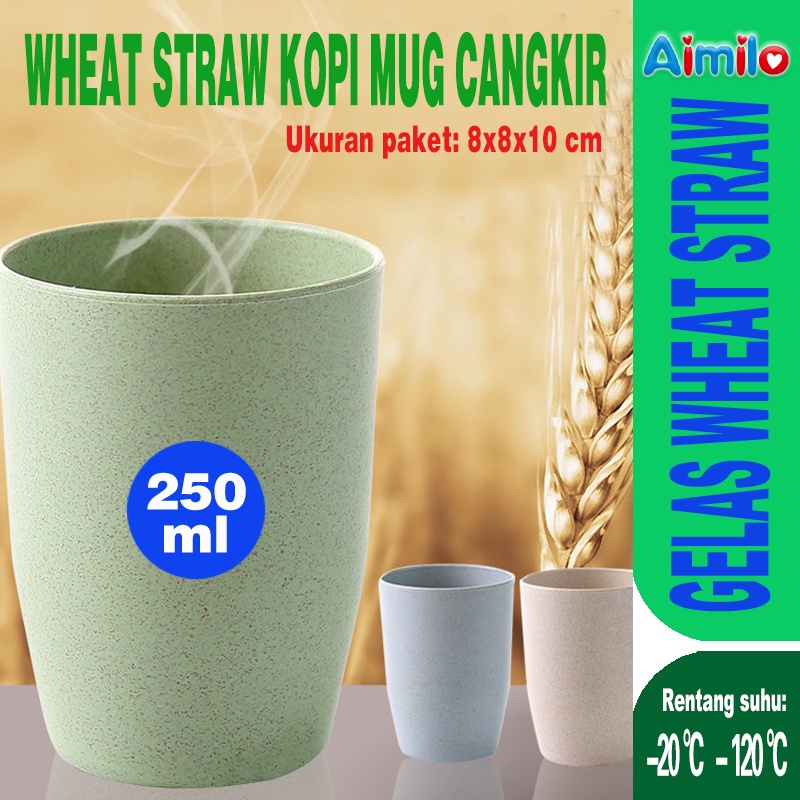 Jual Gelas Wheat Straw Kopi Mug Cangkir | Gelas Gandum Kokoh | Mangkok ...