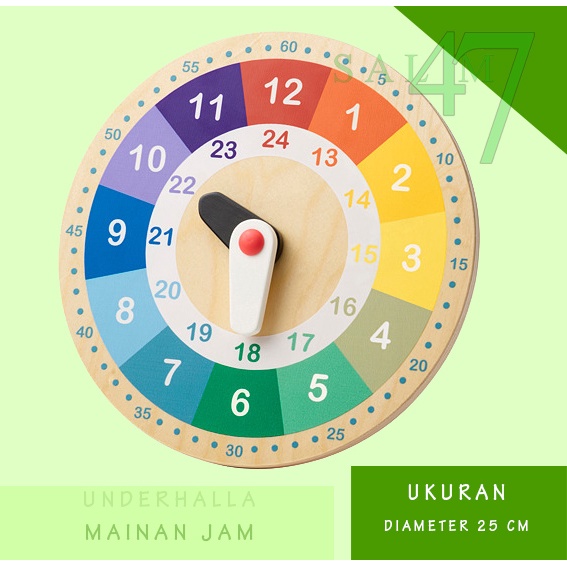 Jual Mainan jam kayu edukasi DIAMETER 25cm / MAINAN ANAK belajar jam ...