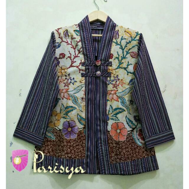 Jual Blus tenun lurik kombinasi batik tulis wonogiren | Shopee Indonesia