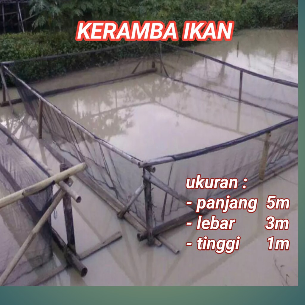Jual Keramba ikan ukuran 5x3x1 m | waring wadah ikan | hapa | jaring ...