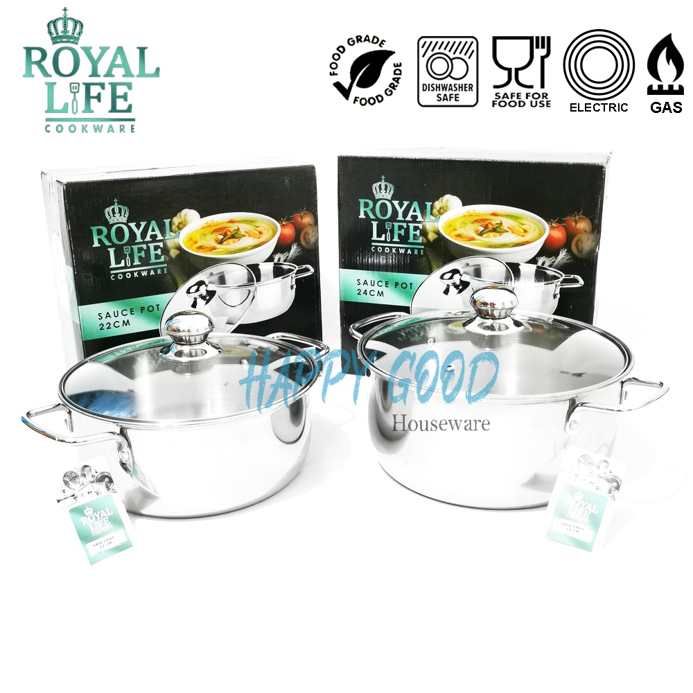 Jual ROYAL LIFE 22-24CM SAUCE POT/PANCI REBUS/PANCI TUTUP STAINLESS ...