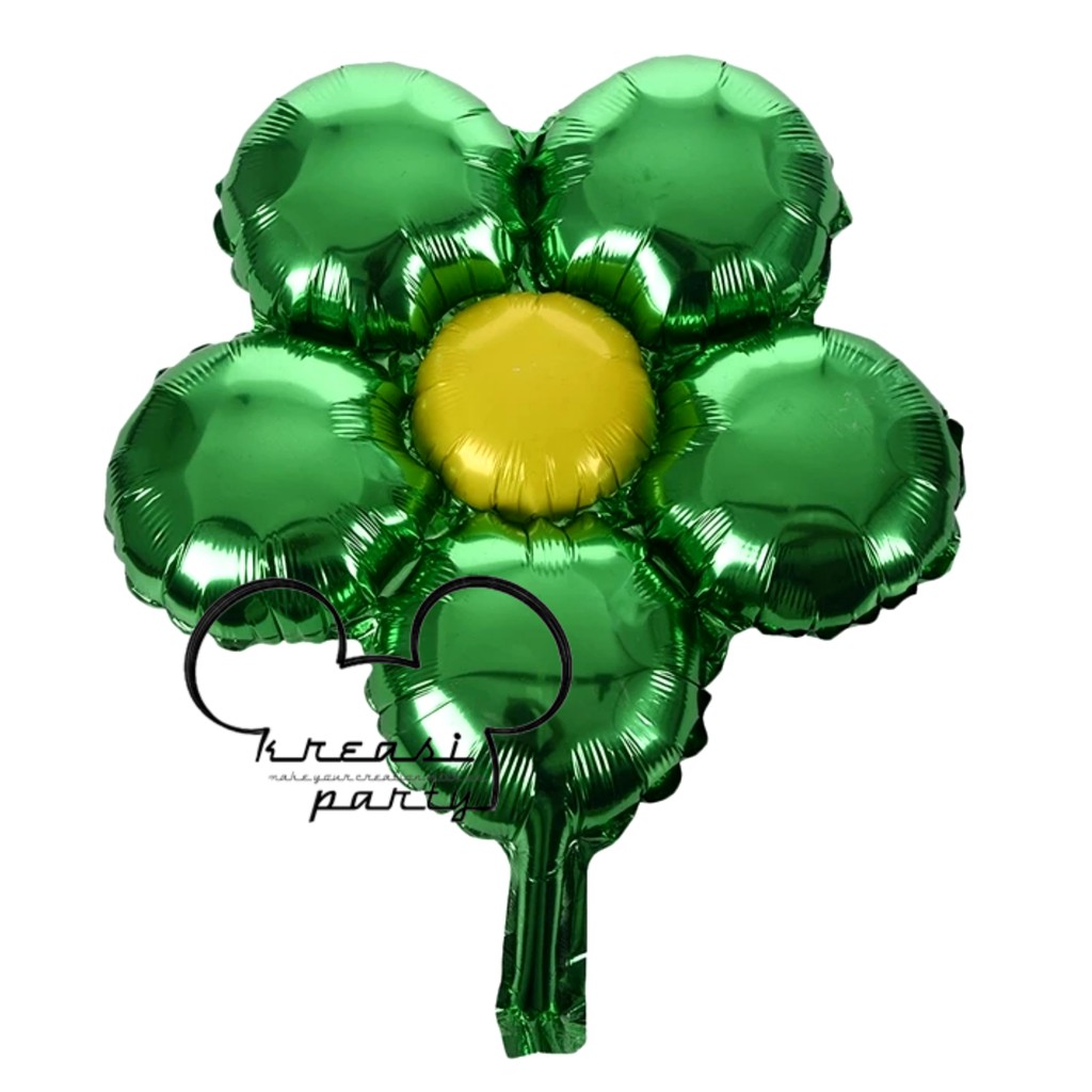 Jual Balon Foil Bunga Hijau / Balon Bunga / Flower Balloon / Balon ...