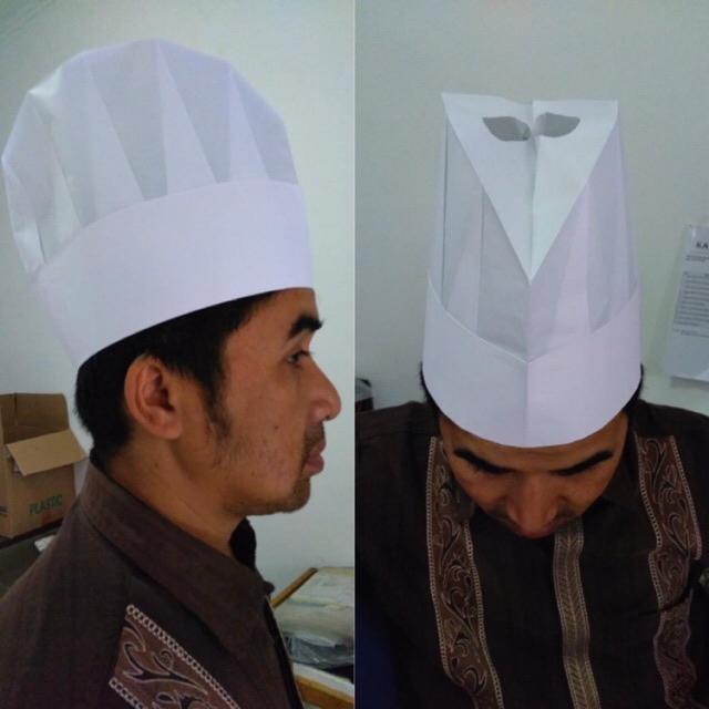 Jual Topi Koki Kertas Oval 20 cm / Chef Hat Terlaris dan Termurah ...