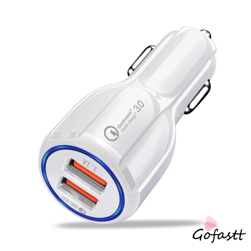 Jual Pengisi daya mobil USB ganda pengisian cepat Qualcomm mendukung ...