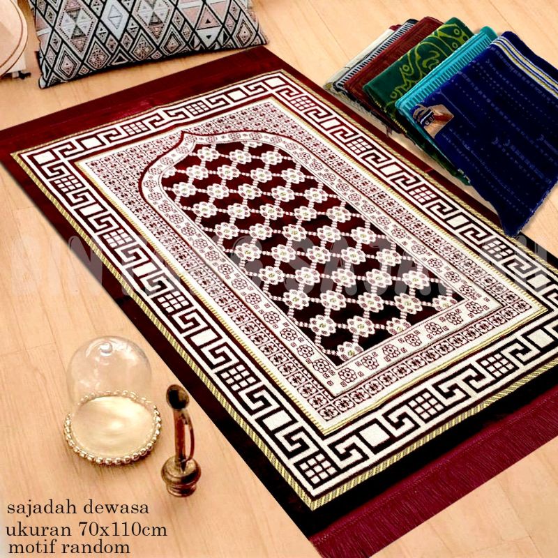 Jual Sajadah Turki Premium Beludru Halus Jumbo Tebal 70x110 cm Dewasa ...