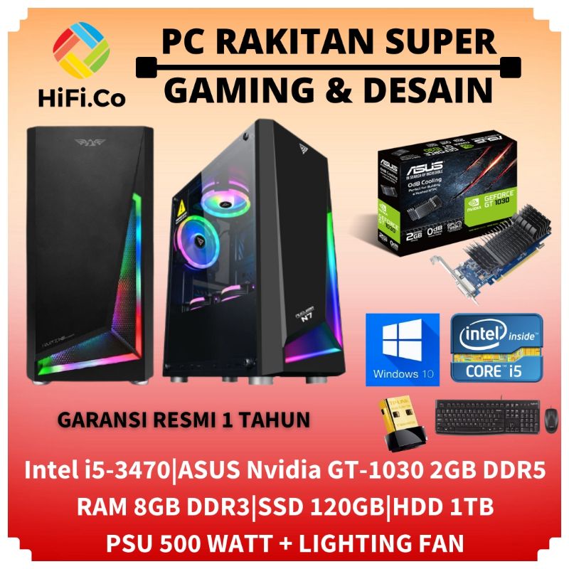 Jual BARU PC CPU Komputer Gaming Editing Core i5 3470 RAM 8GB SSD 120GB ...