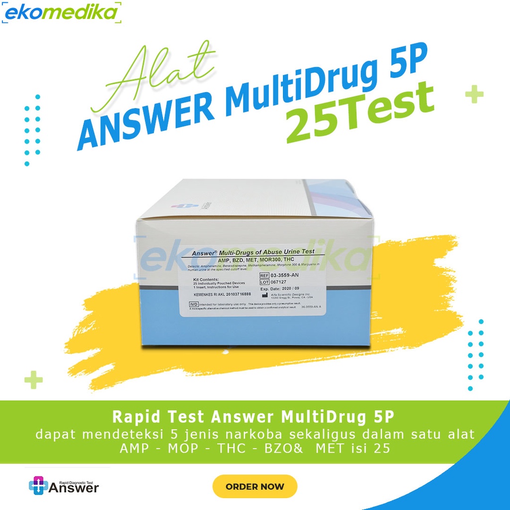 Jual Rapid Test Narkoba- 5P Multi Drug of Abuse 5 Parameter ANSWER ...