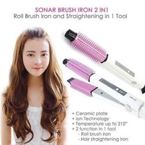 Jual sisir catok blow nova elektric brush styler roll straight combo ...