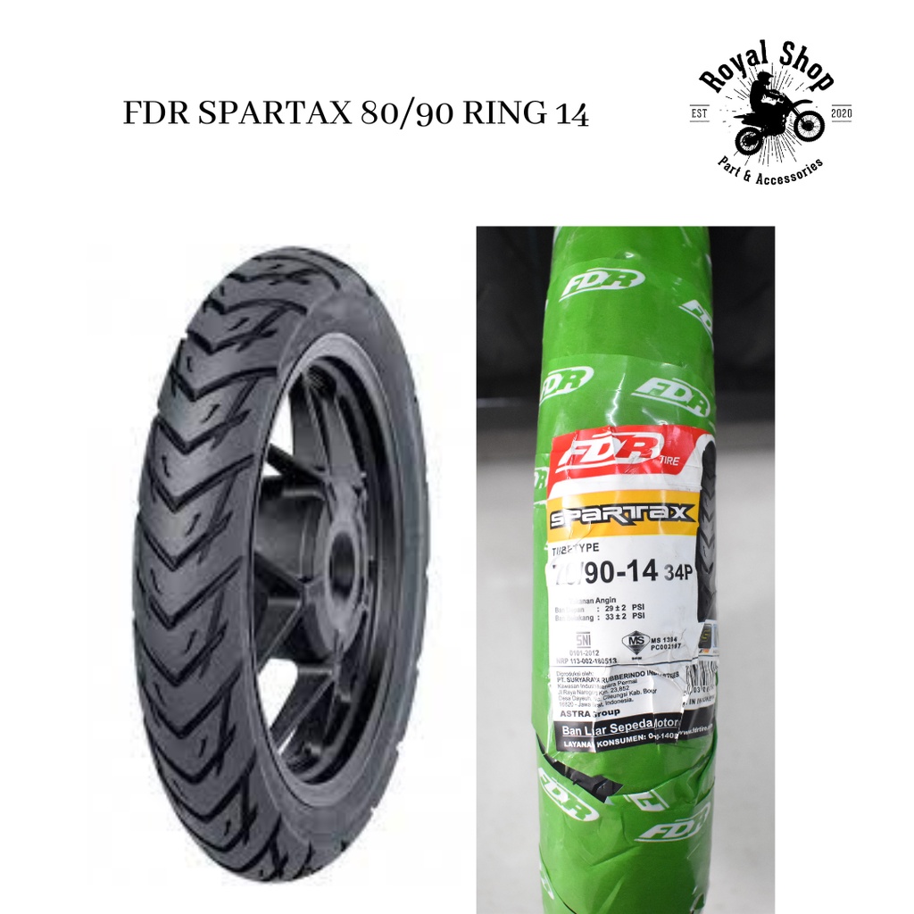 Jual FDR 80/90-14 Spartax Ban Motor Matic YamahaTubetype Matik Murah ...