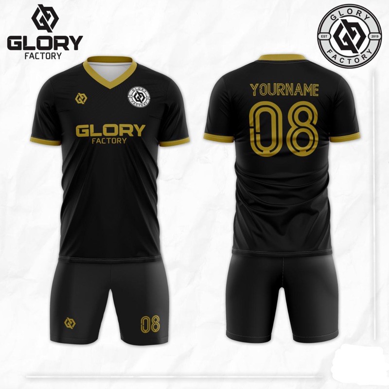 Jual Jersey Futsal Sablon Polyplex Hitam Gold Bahan Premium Dryfit ...