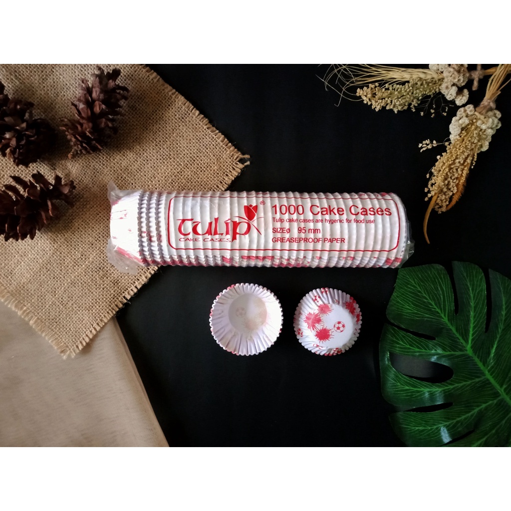 Jual Cup Kue Tulip 9,5 cm 95 mm 9.5 cm Motif / Putih / Paper Cup Cake ...