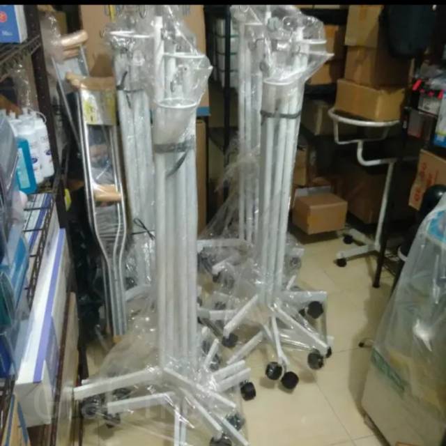 Jual Tiang Infus kaki 3 / Tiang Infus Knock Down / Tiang infus roda 3 ...