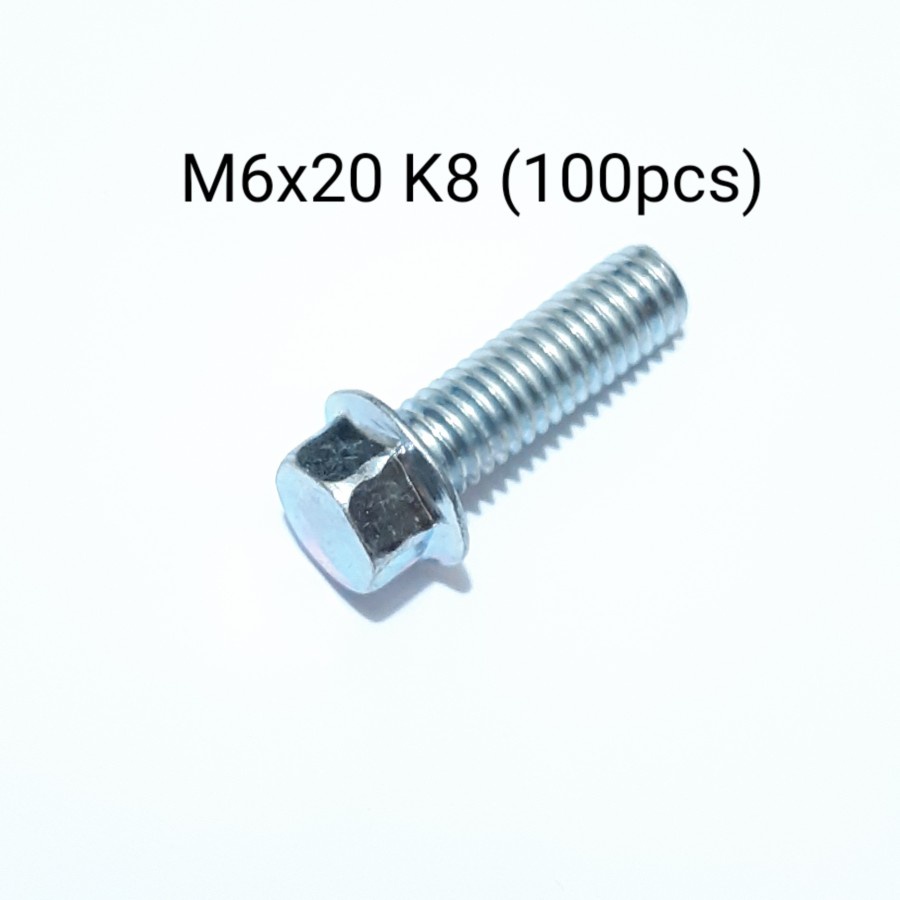 Jual Flange Bolt M6x20 K8 (100 pcs) | Shopee Indonesia