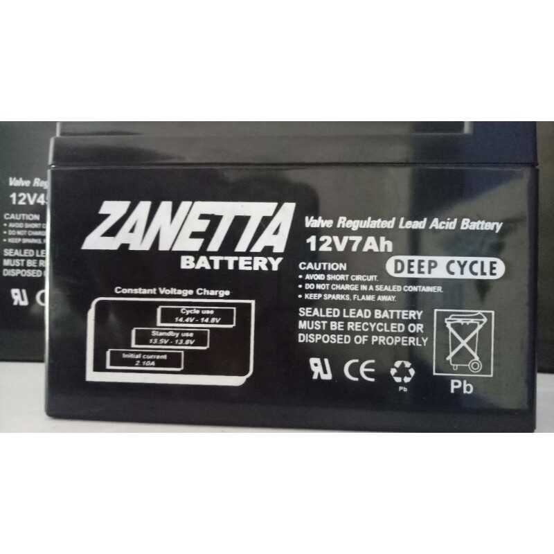 Jual baterai ups/aki kering vrla Gel zanetta 12v 7ah | Shopee Indonesia