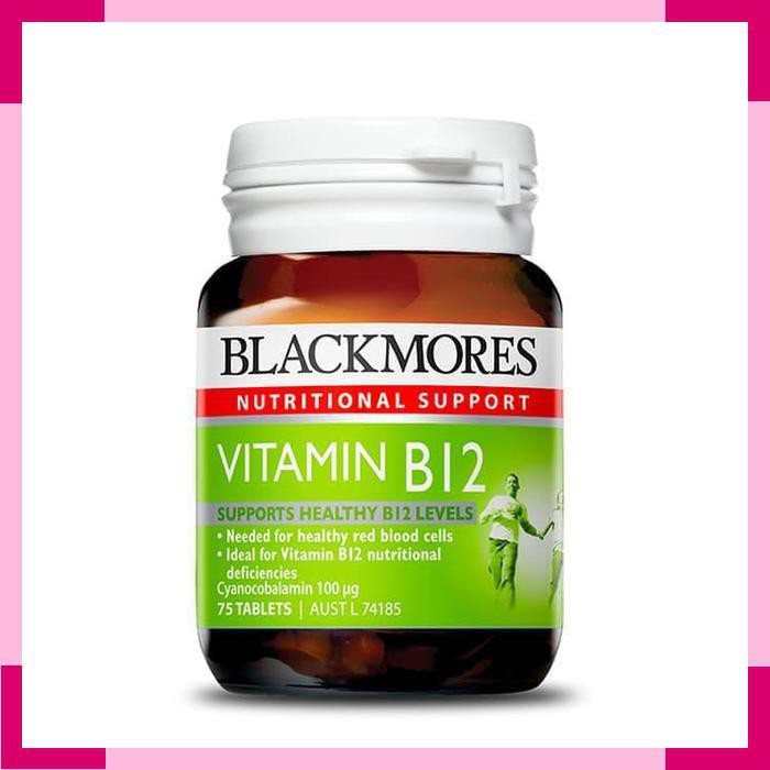 Jual Blackmores Vitamin B12 Cyanocobalamin 1000mg 75 Tablets | Shopee ...