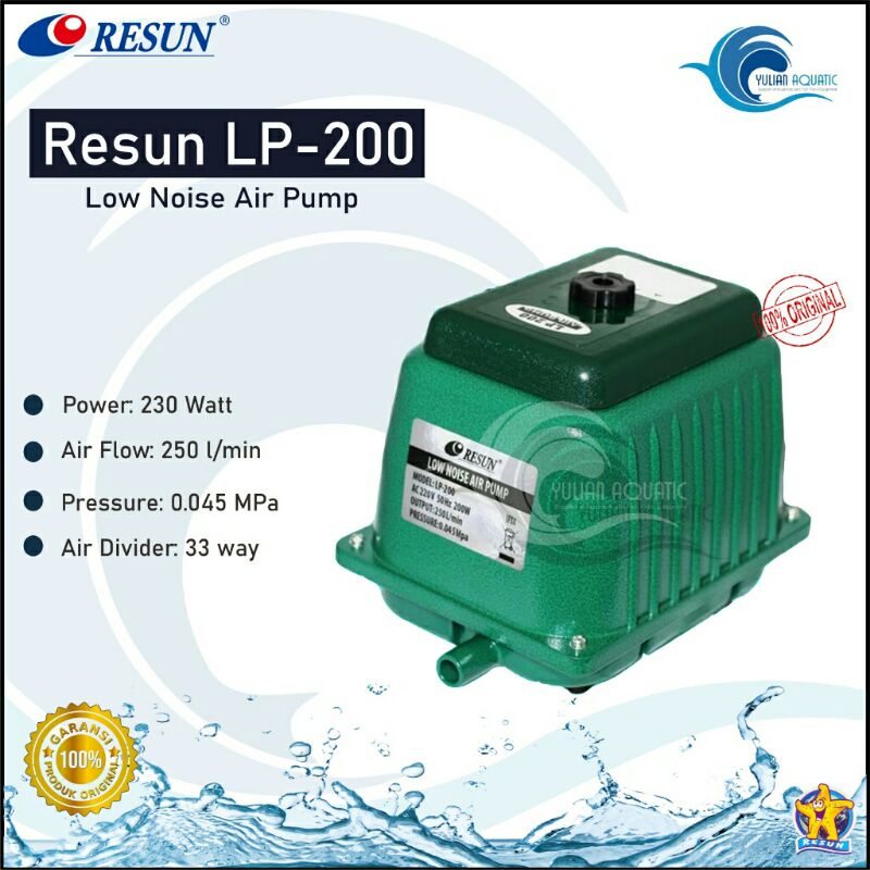 Jual Resun Lp 200 Colokan Indonesia SNI pompa Udara Air Pump Blower ...