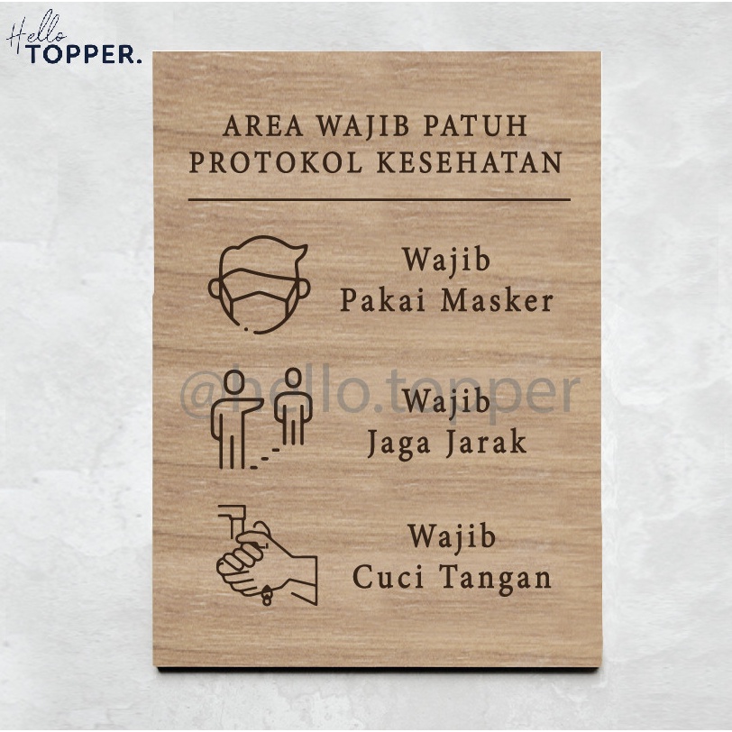 Jual Sign Area Protokol Kesehatan UV Print Kayu | Kyoto Style | Shopee ...