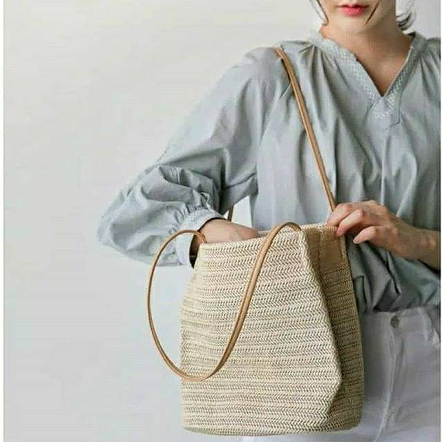 Jual Tas Rajut Pantai Casual Totebag Model Korea -Tw1828 | Shopee Indonesia