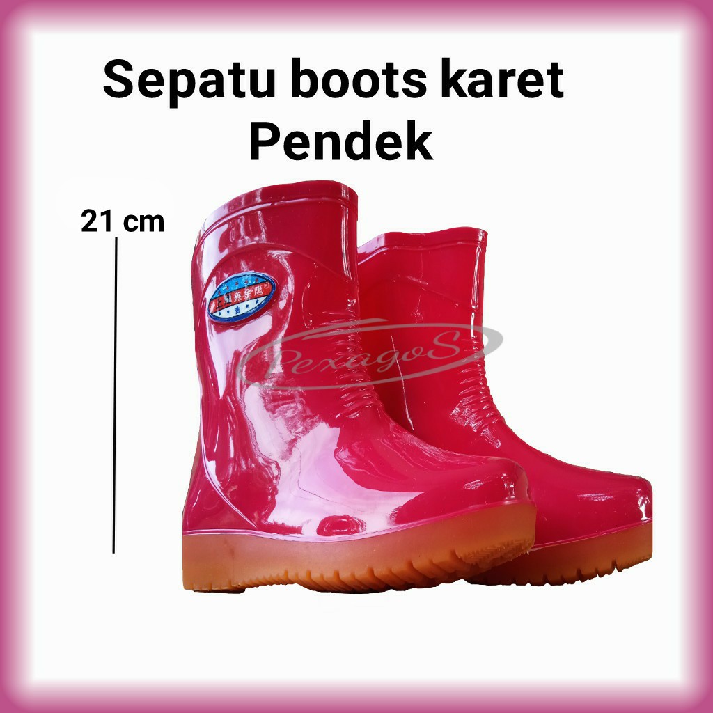Jual AP BOOTS WANITA PENDEK SEPATU HUJAN ANTI AIR SEPATU BOAT KARET ...