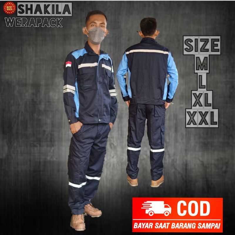 Jual wearpack safety semi jaket setelan/wearpack atasan/kemeja safety ...