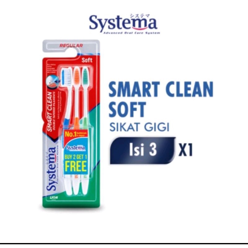 Jual SYSTEMA Sikat Gigi Smart Clean 3pcs | Shopee Indonesia