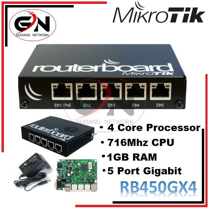 Jual Mikrotik RB450GX4 Routerboard Indoor Black | Shopee Indonesia